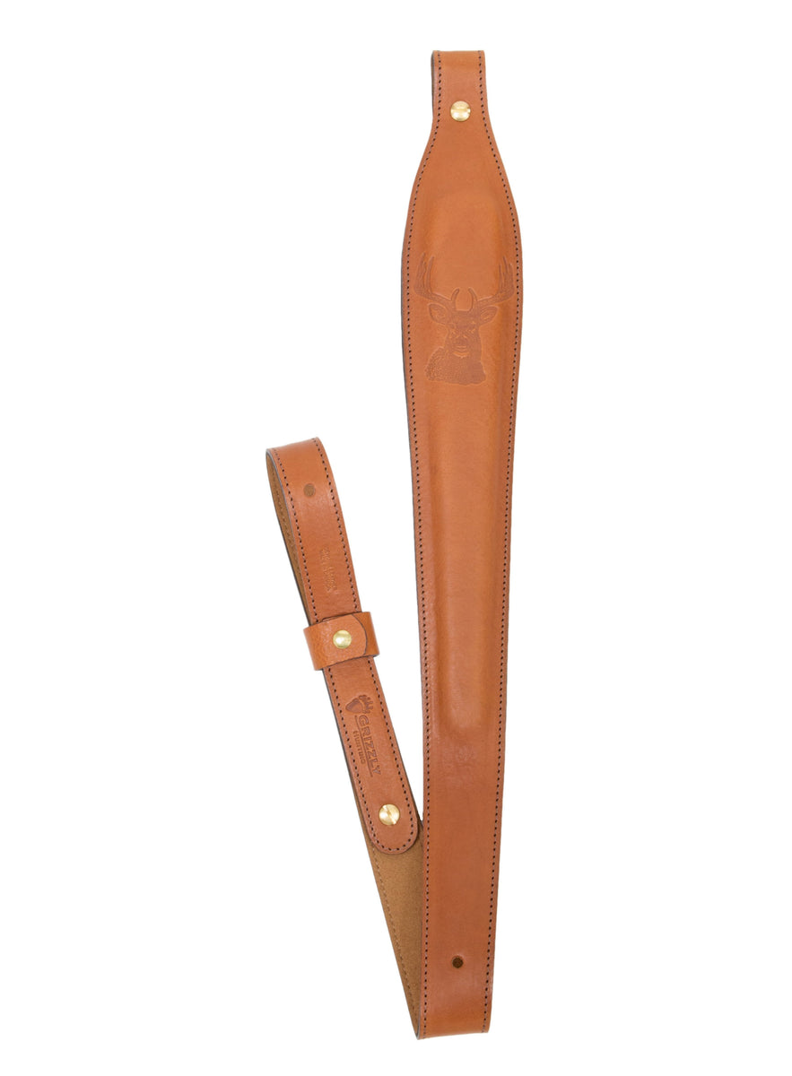 Grizzly Leather Padded Cobra Sling with Buck Emboss – Grizzly Hunting