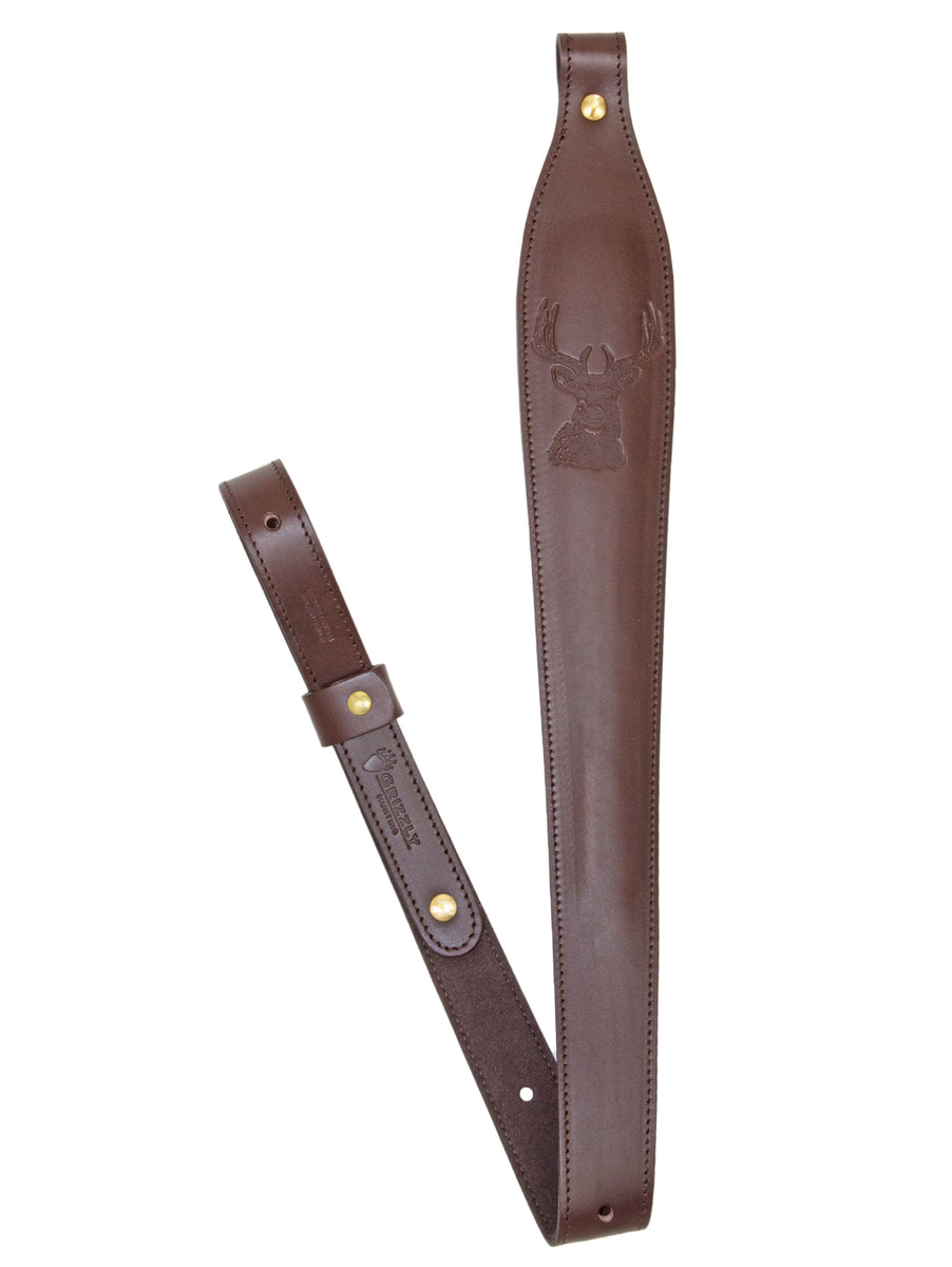 Grizzly Leather Padded Cobra Sling with Buck Emboss – Grizzly Hunting